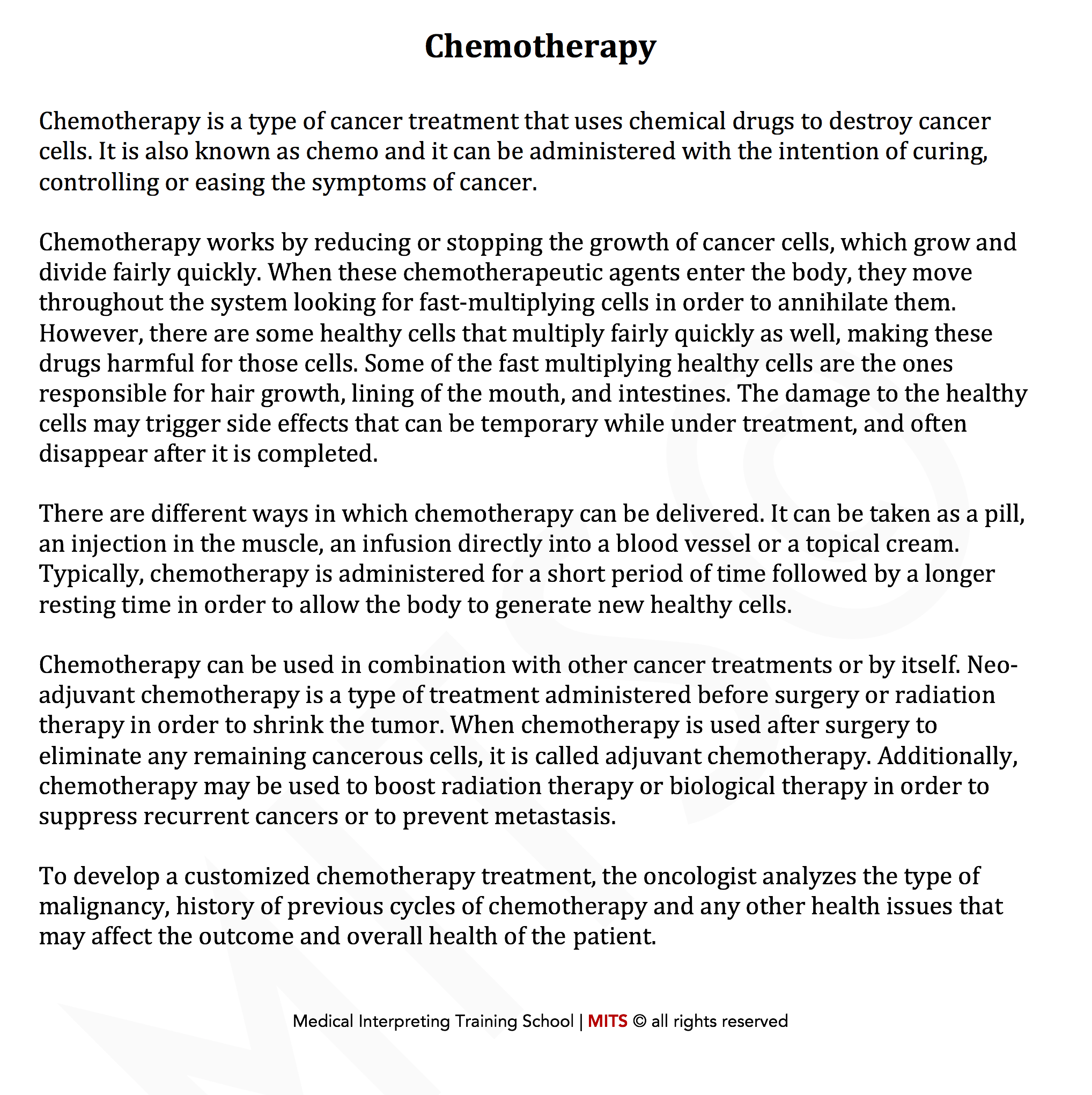 Practice Exercise 3 • Medical Interpreting Training School